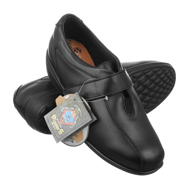 Pantofi calapod lat piele naturala negri femei Pinosos 7673H