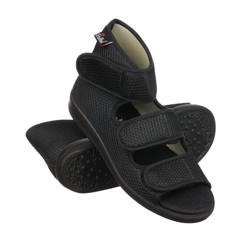 Sandale inalte reglabile negre pentru femei si barbati OrtoMed 515-T21