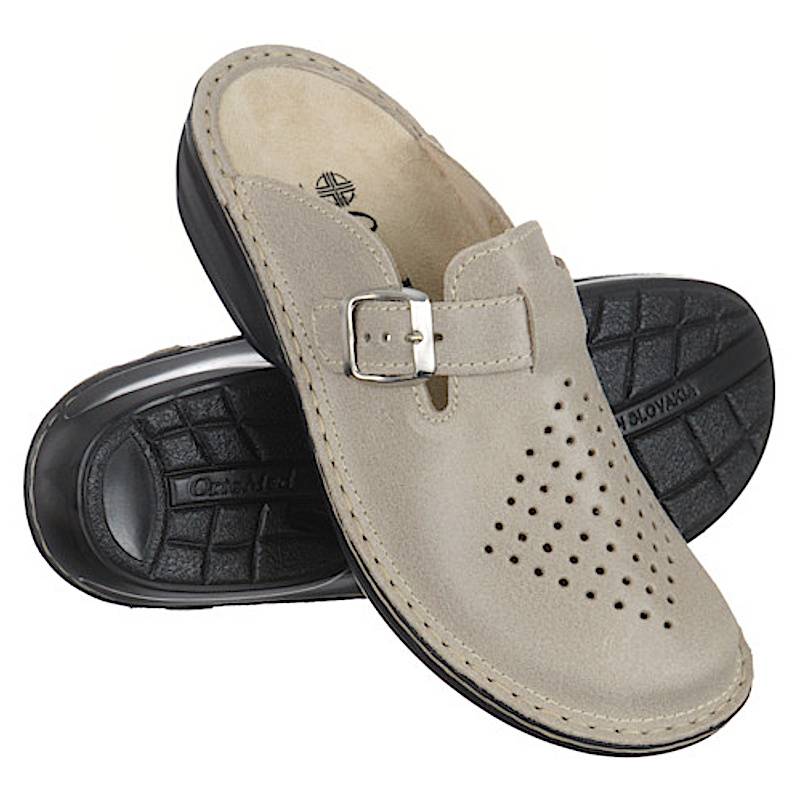 Saboti piele naturala dama OrtoMed 3710-P59 bej.