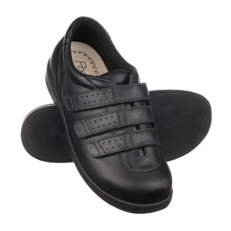 Pantofi piele calapod lat trei barete reglabile PodoWell Aquitaine