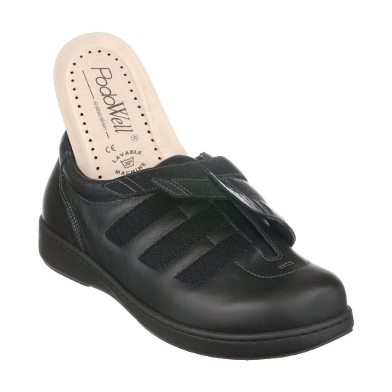 Pantofi piele calapod lat trei barete reglabile PodoWell Aquitaine